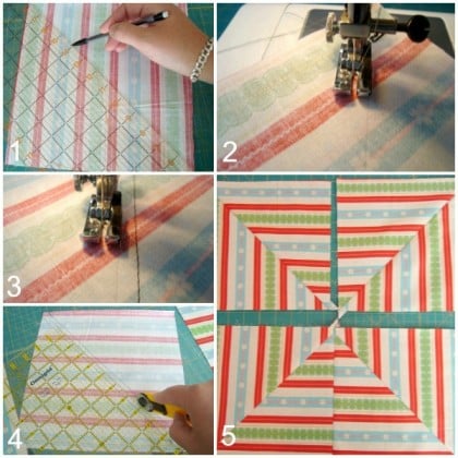 Quilt Squares Tutorial Using Striped Fabric - Patchwork Posse