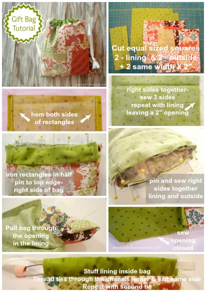 How to Make a Gift Bag {52 UFO Quilt Block Pickup} - Patchwork Posse