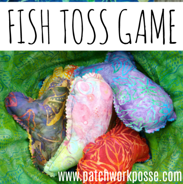 Handmade Fish Toss Game with Fabric Bucket - Patchwork Posse