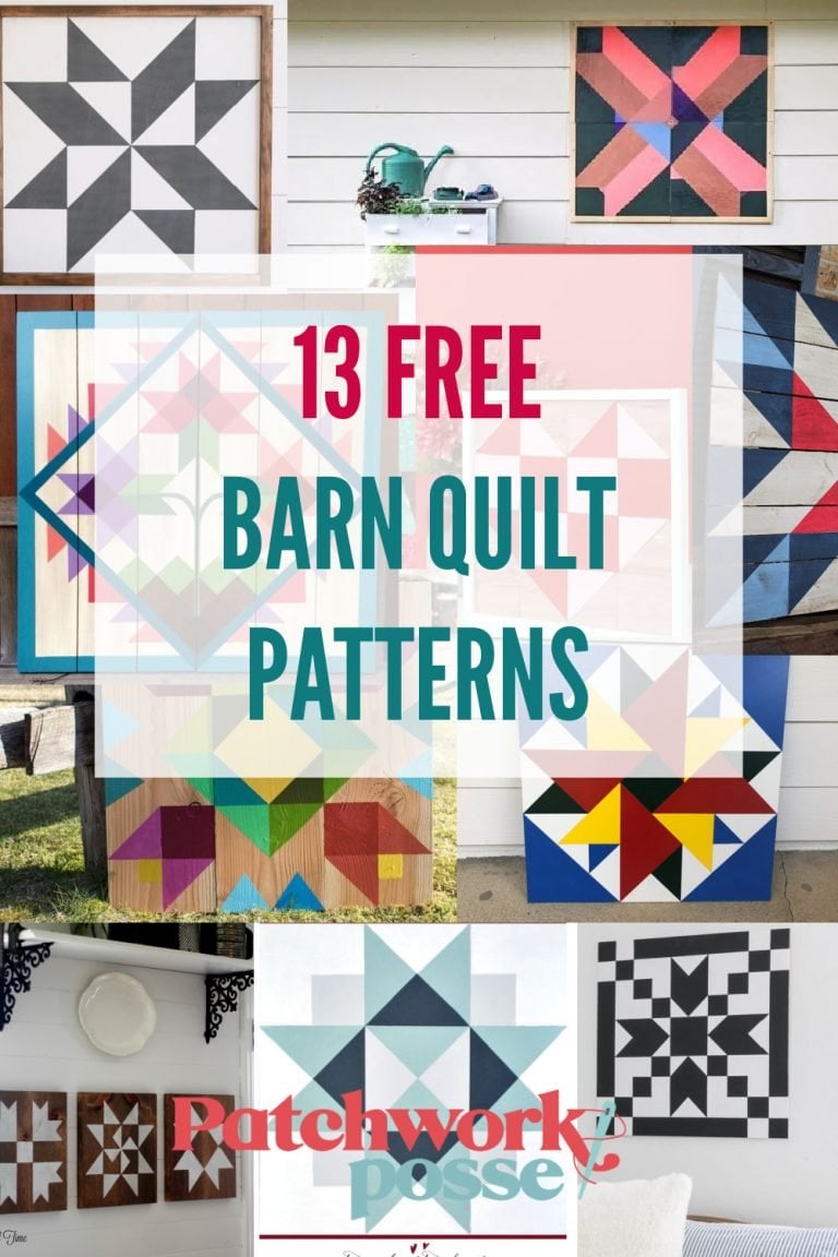 13 Free printable barn quilt patterns, Anyone can make! - Patchwork Posse