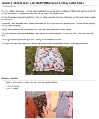 Spinning Ribbons Quilt: Easy Quilt Pattern Using Scrappy Fabric Strips ...