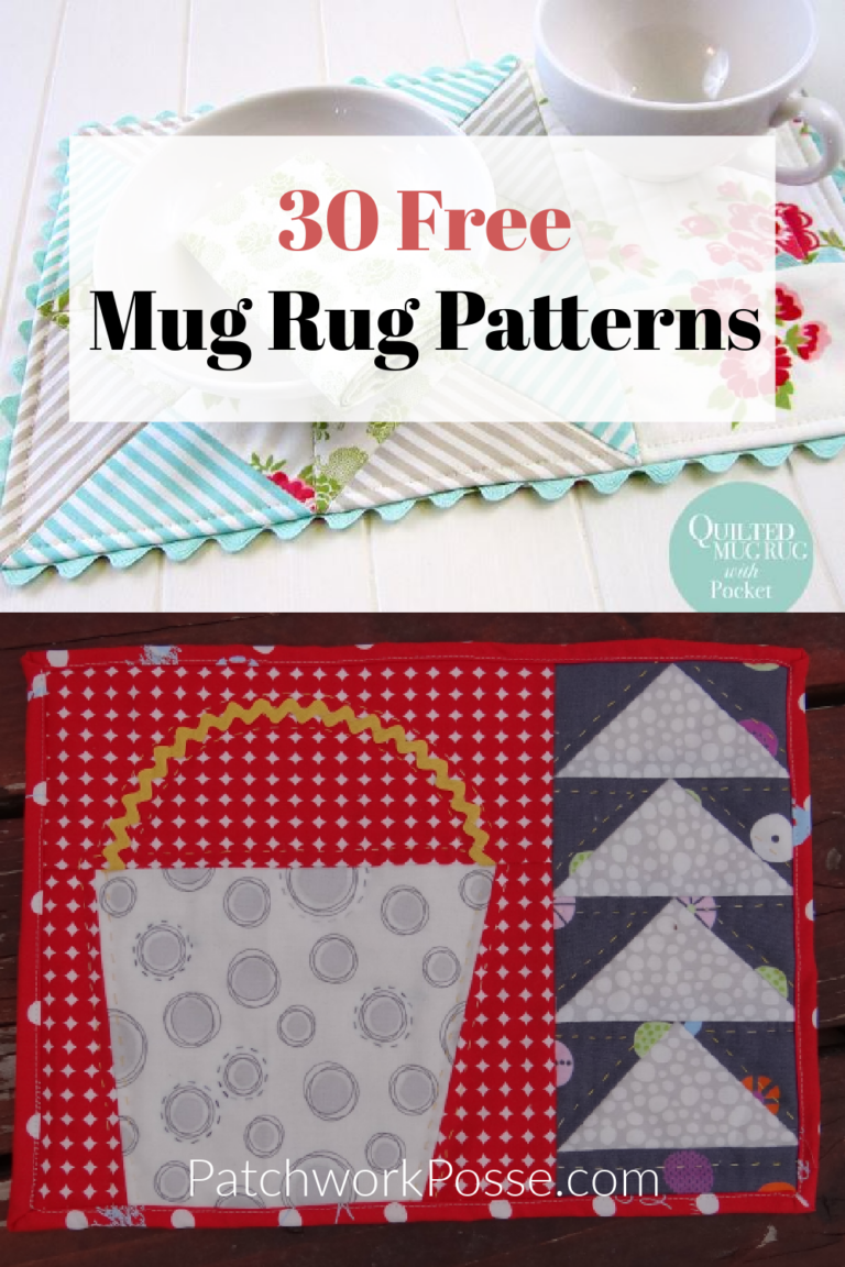 30 Cute and Easy Free Mug Rug Patterns - Patchwork Posse