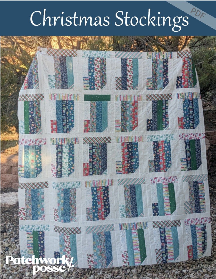 Christmas Stockings Quilt Block and Pattern - Jelly Roll Friendly ...