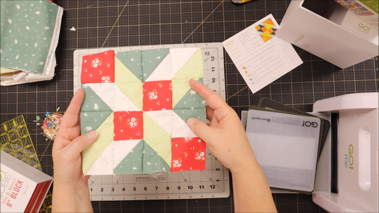 EQ and AccuQuilt Qube - Free Table Topper Pattern - Patchwork Posse