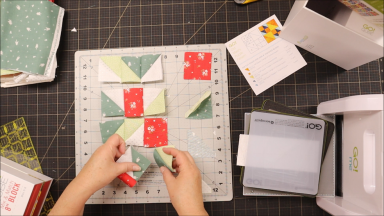 EQ and AccuQuilt Qube - Free Table Topper Pattern - Patchwork Posse