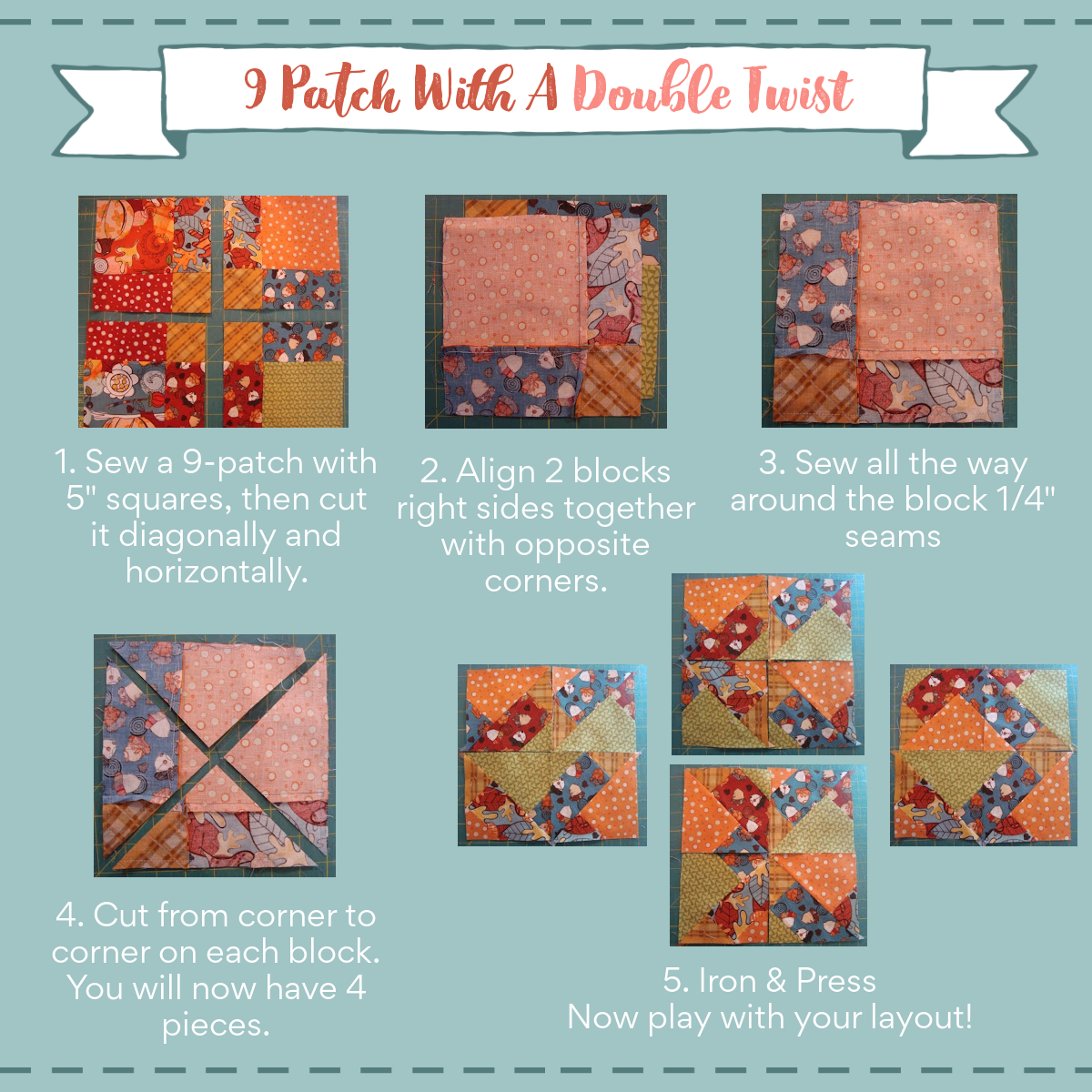 Disappearing 9 Patch With A Double Twist Tutorial - Patchwork Posse