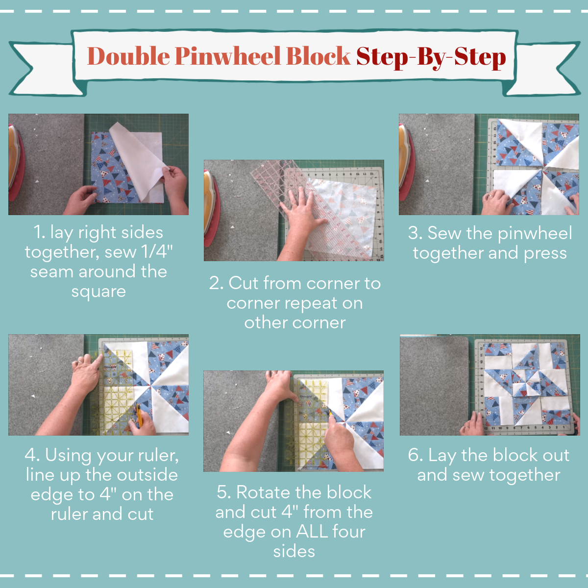 Disappearing Pinwheel Quilt Block - Double Pinwheel - Patchwork Posse