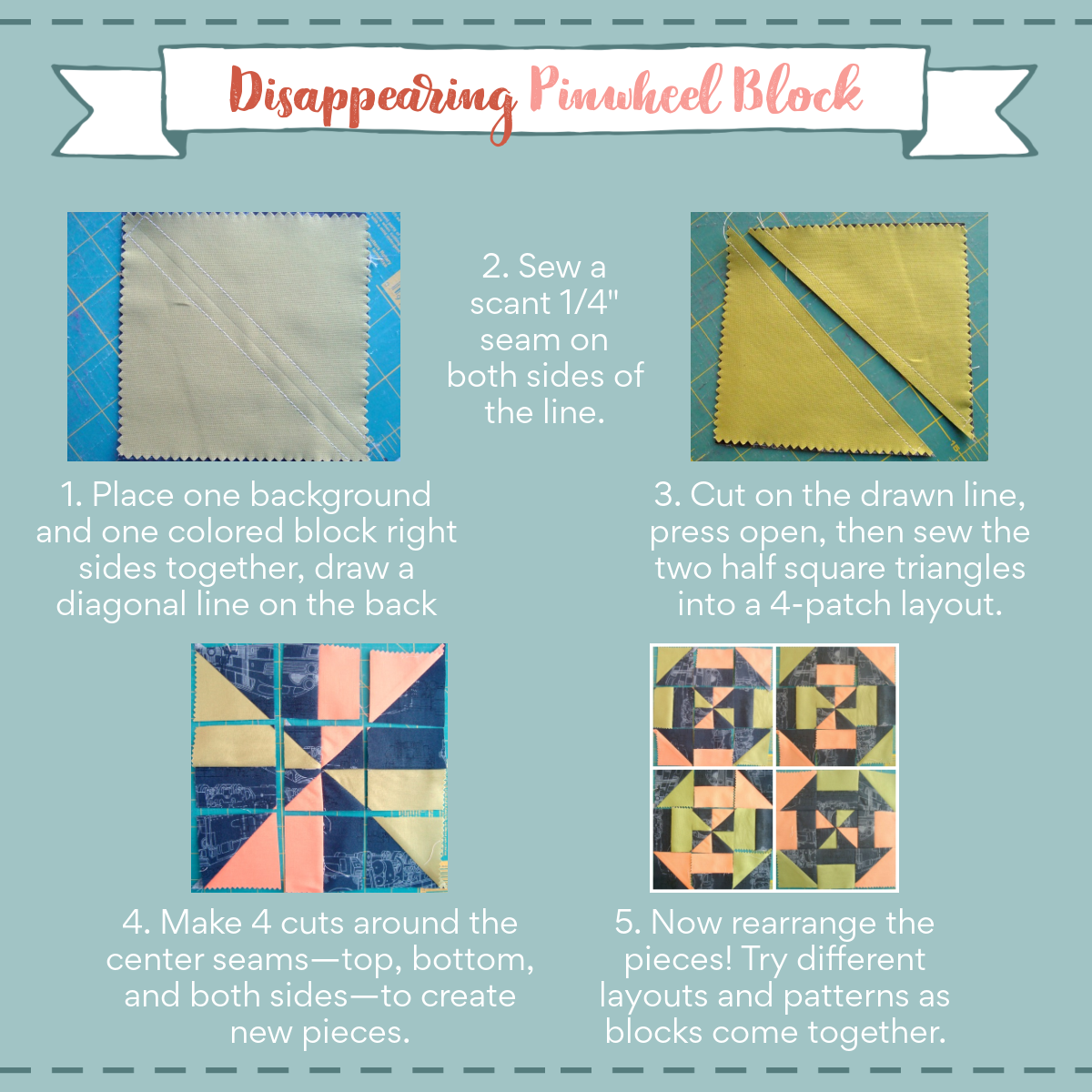 Disappearing Pinwheel Quilt Block Tutorial - Patchwork Posse